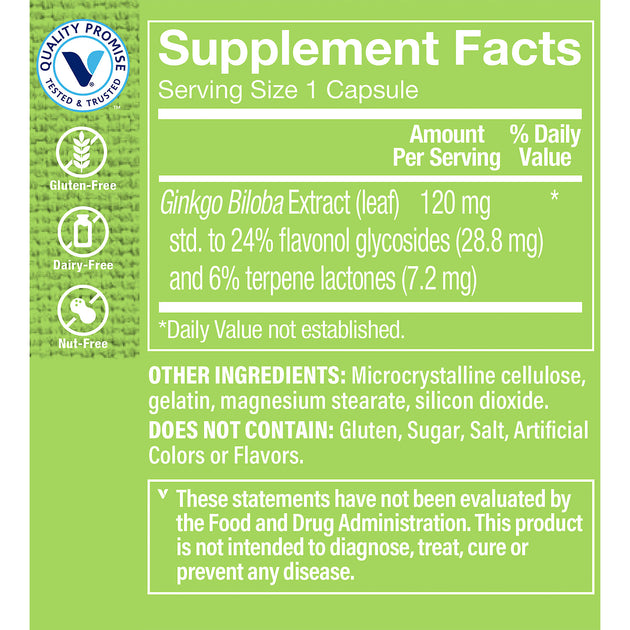 Ginkgo Biloba 120 mg en 60 Capsulas - the Vitamin Shoppe | the Vitamin ...